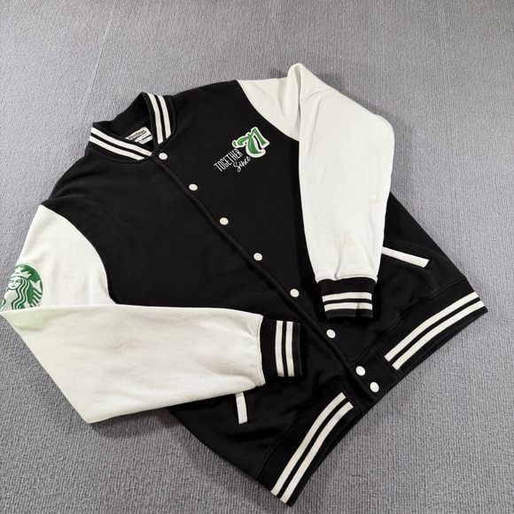 Starbucks | Jackets & Coats | Starbucks Varsity Letterman Jacket Coffee ...